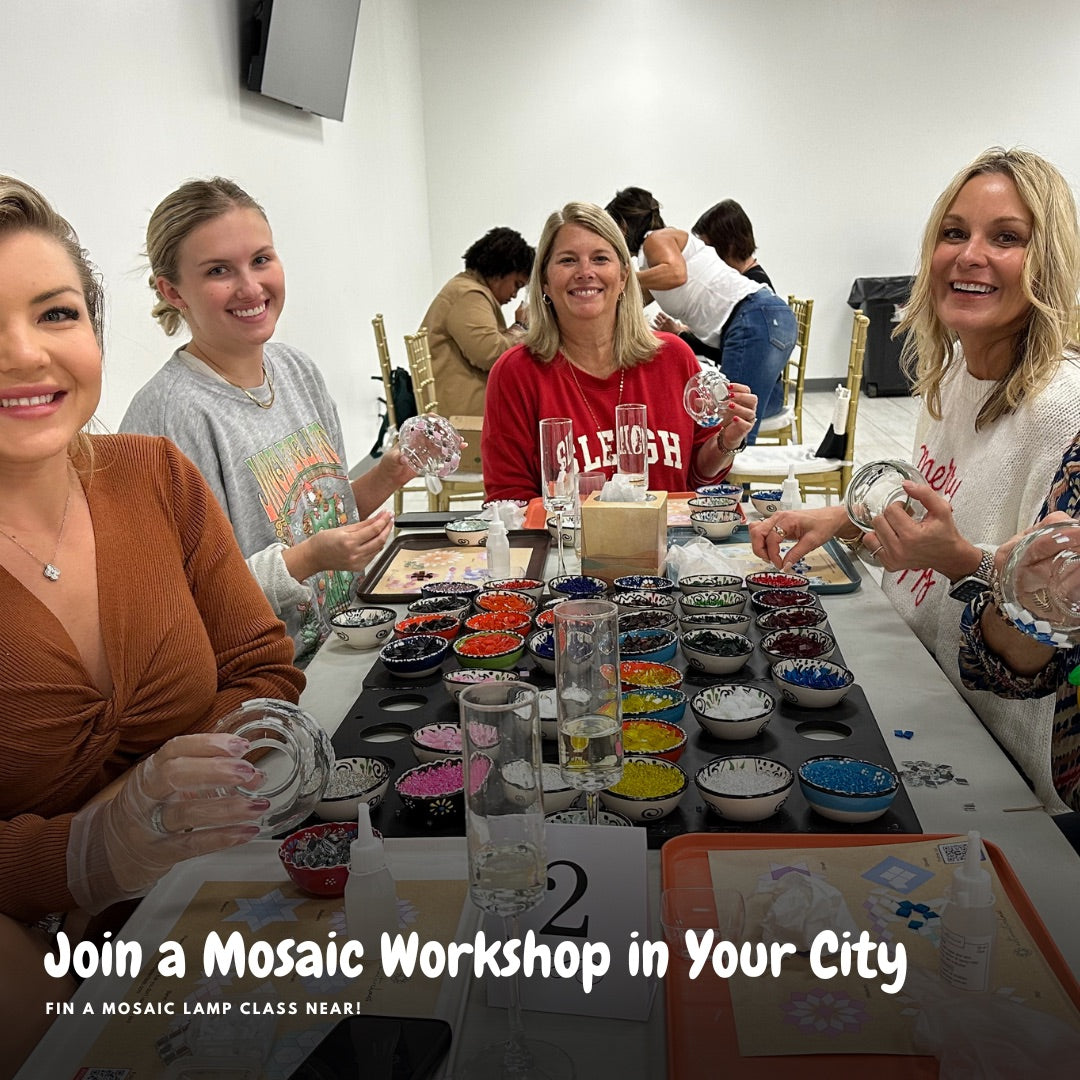 Mosaic Art Classes | Learn how to create your mosaic lamp
